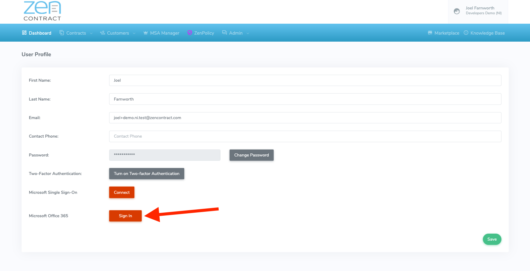 Set Up Microsoft Outlook and SharePoint (Step 2: Signing In to Microsoft Office 365) – ZenContract